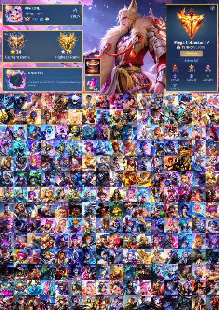 MEGA COLLECTOR IV | 507 SKINS |2 LEGENDS | MASHA KOF |Almost full ...
