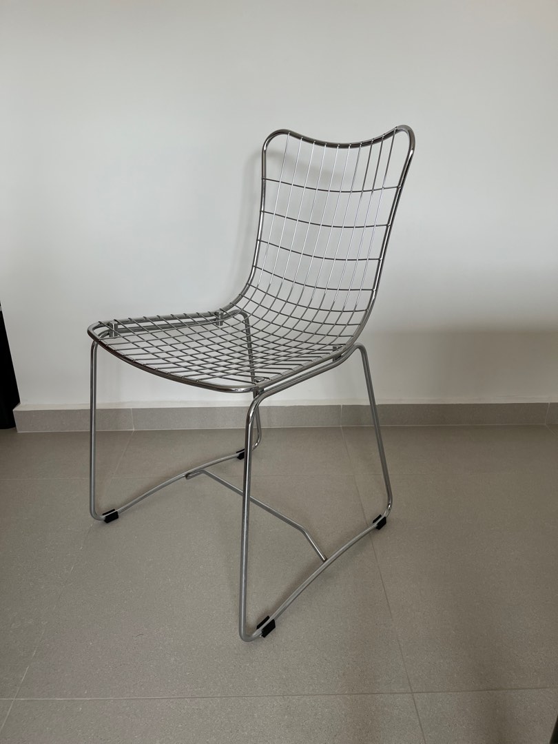 Mid Century Modern wired chairs x4, Furniture & Home Living, Furniture ...