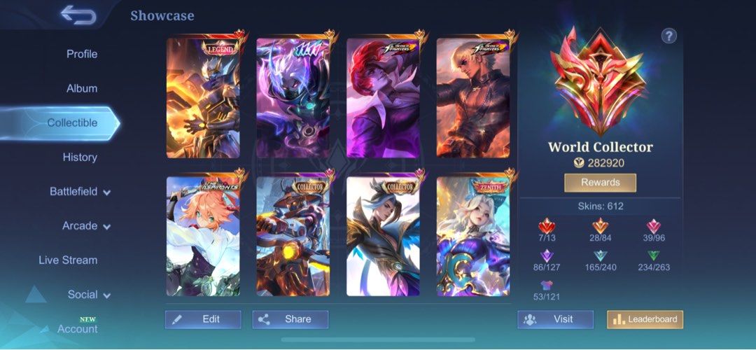 mobile legends world collector stacked zenith selena account | zenith ...