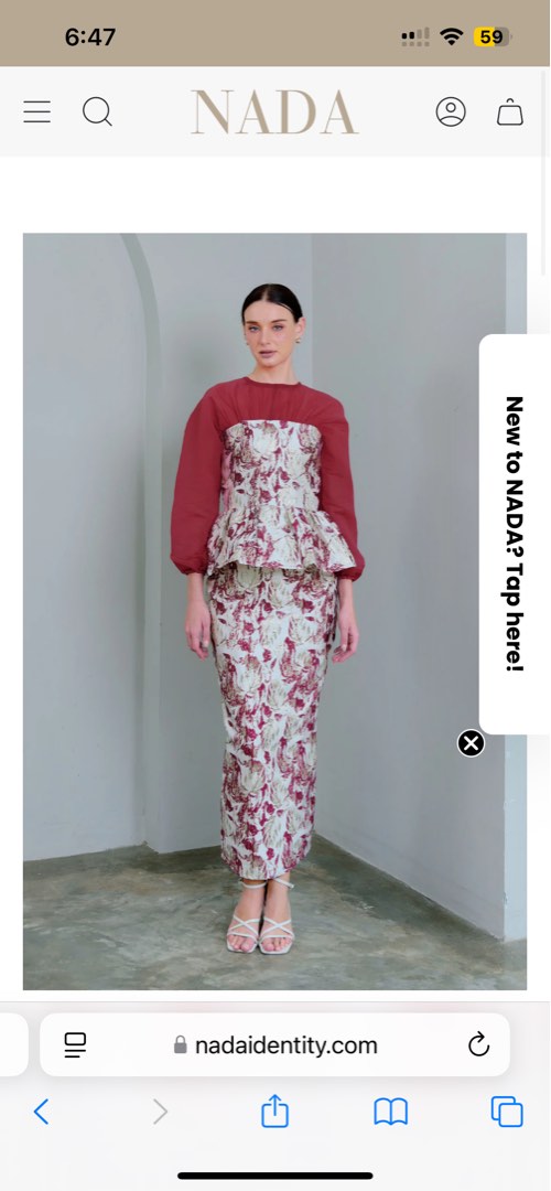 NWT: Nada Identity Nayra Red, Women's Fashion, Muslimah Fashion, Baju ...