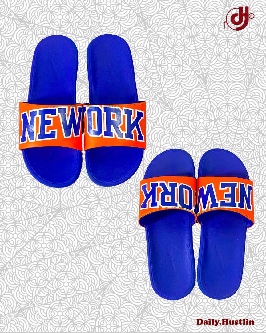 Nike NBA x Benassi New York Knicks Nike Orange Solarsoft NBA Slides ...