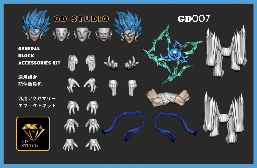 (PO) OC Toys X GD Studio Combo set 007 Vegito Blue same scale as SHF ...