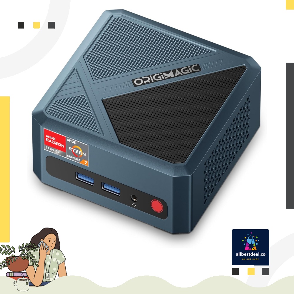 Origimagic N2 Pro Mini PC Ryzen 7 6800H (Up to 4.7GHz, 8C/16T) Mini Gaming PC DDR5 32GB RAM ...