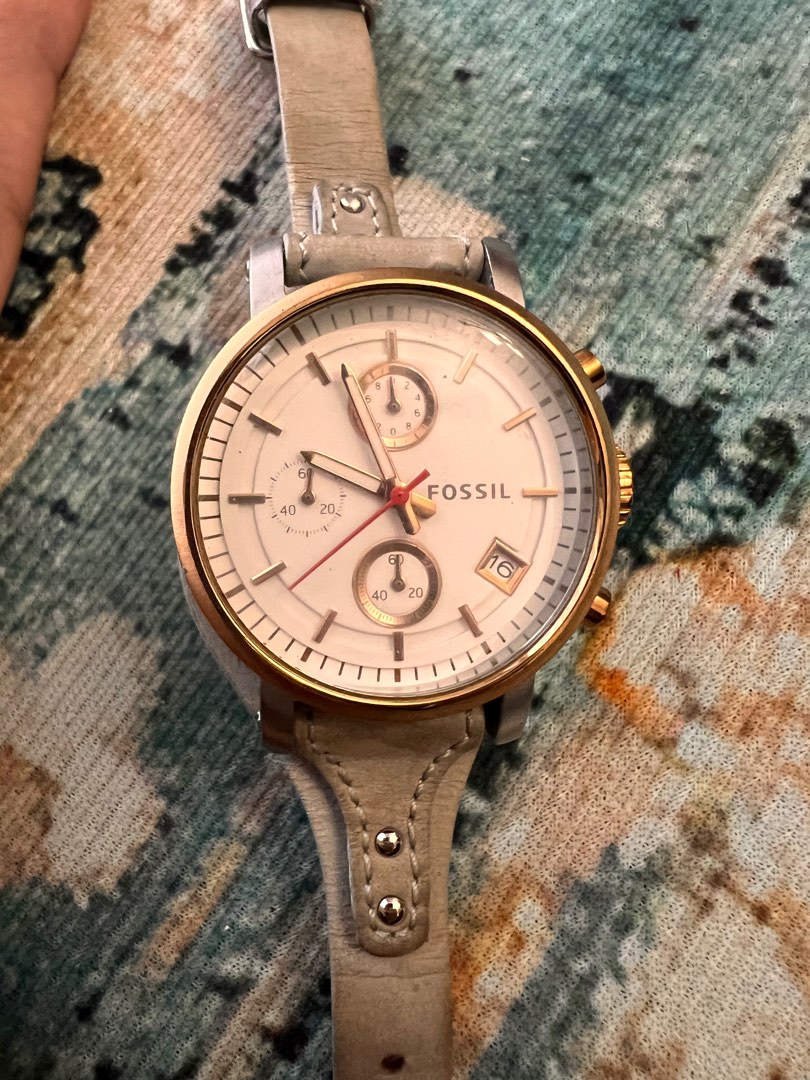 Original FOSSIL Boyfriend Chrono (grey), Women's Fashion, Watches ...