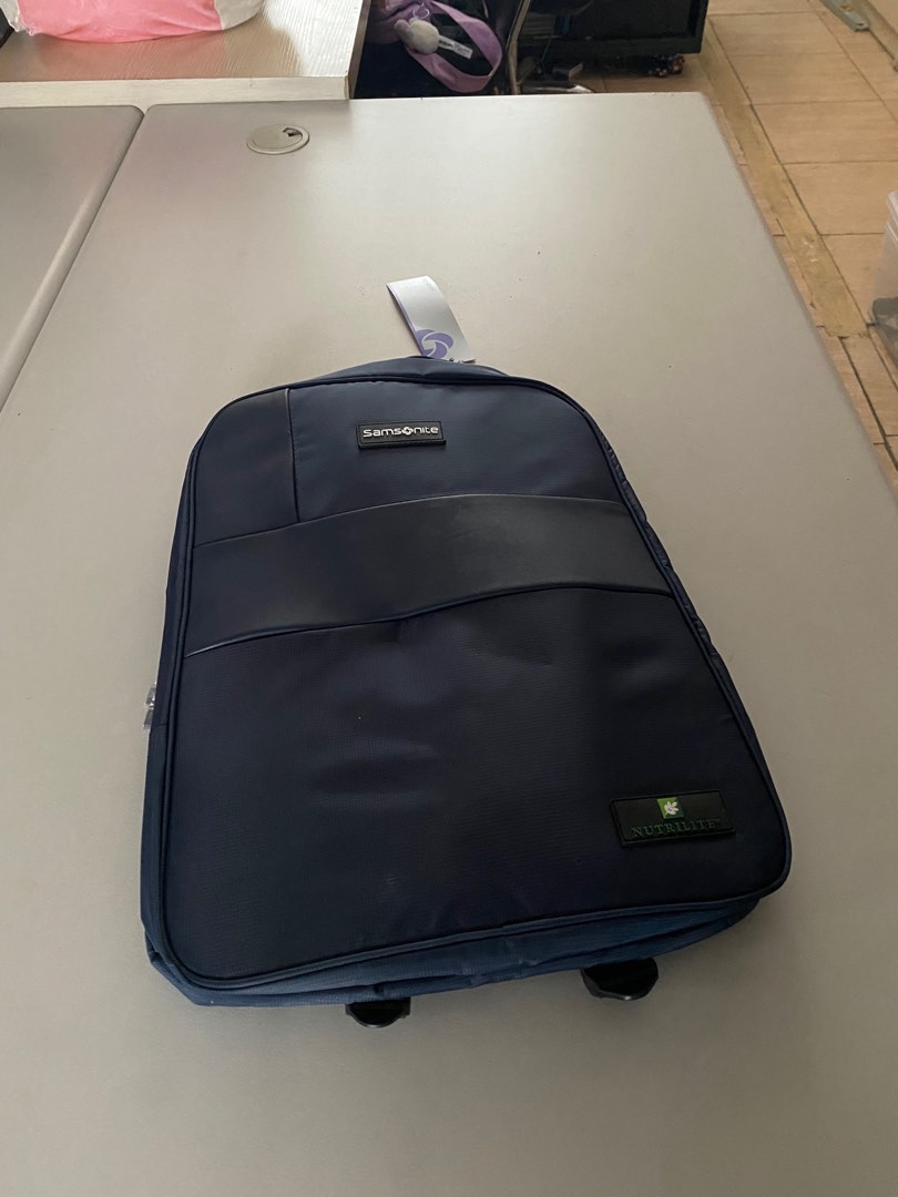 Original Samsonite navy laptop water repellent backpack, Men's Fashion ...