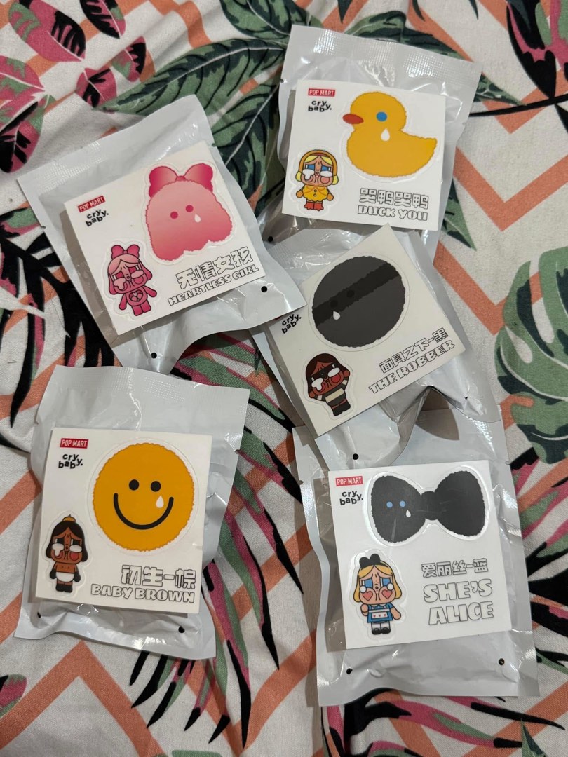 POPMART CRYBABY CRYING AGAIN Plush Badge Pin, Hobbies & Toys, Toys ...