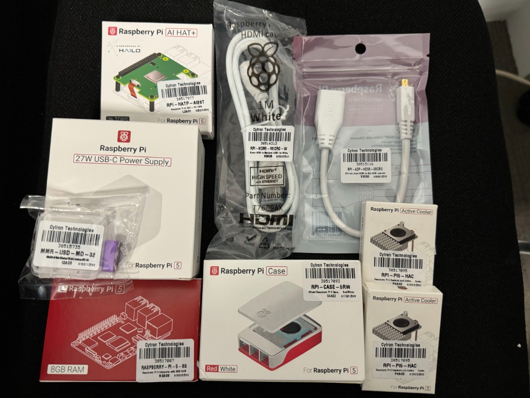Raspberry Pi 5(8gb ram) with AI HAT+ 26 Tops + Accessories, Computers & Tech, Parts ...