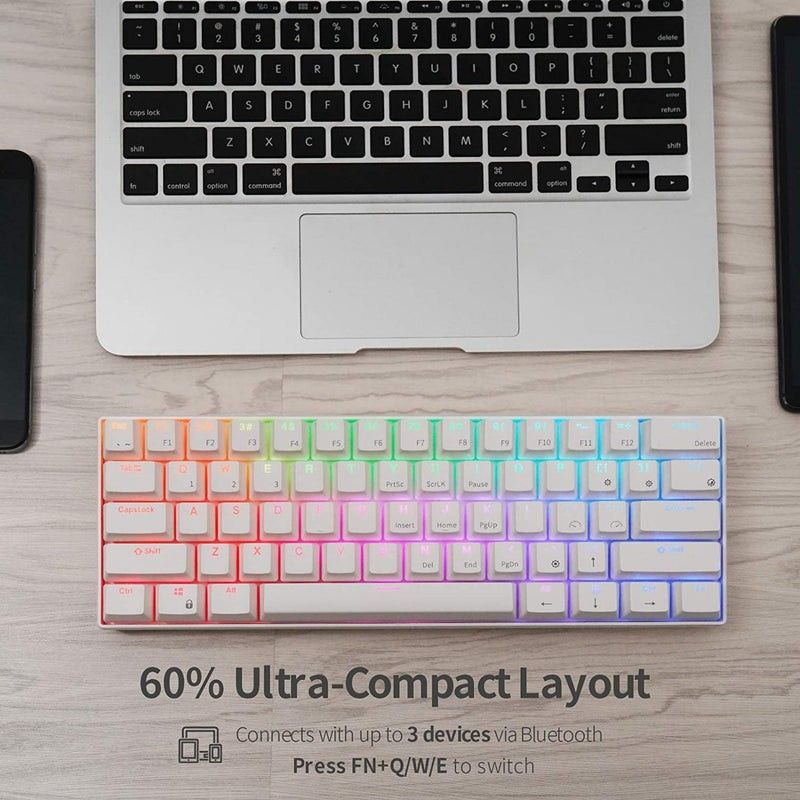 RK61 Royal Kludge Bluetooth +2.4G Wireless USB Type C Wired Dual Mode RGB Mechanical, Computers ...