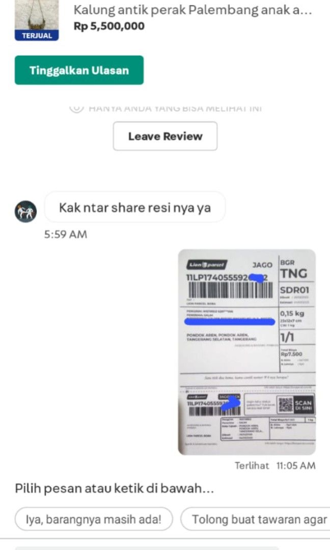 SAMPLE RESI PENGIRIMAN. SAYA ADALAH ORANG AMANAH. SAYA PEJUANG NAFKAH ...