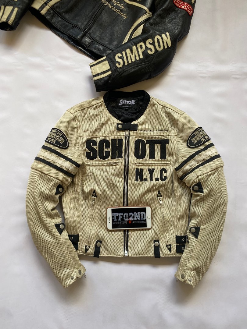 Schott Nyc racing Jacket Size fit Medium bahan mesh Perfecto Yellow ...
