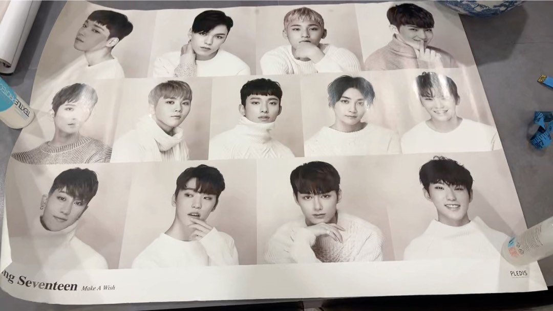 Seventeen Kpop Band Group Photo Poster, Furniture & Home Living, Home ...