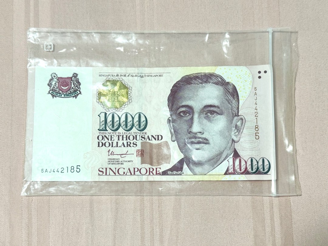 SGD1000 note $1k Singapore One Thousand Dollars note , Hobbies & Toys ...