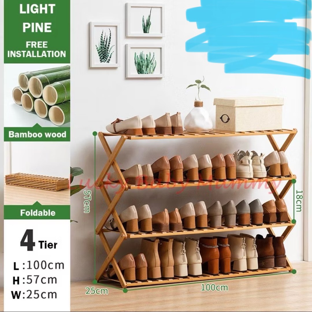 Shoe Rack | Wooden Shoes Rack | Bamboo Wooden Shoes Rack Cabinets ...