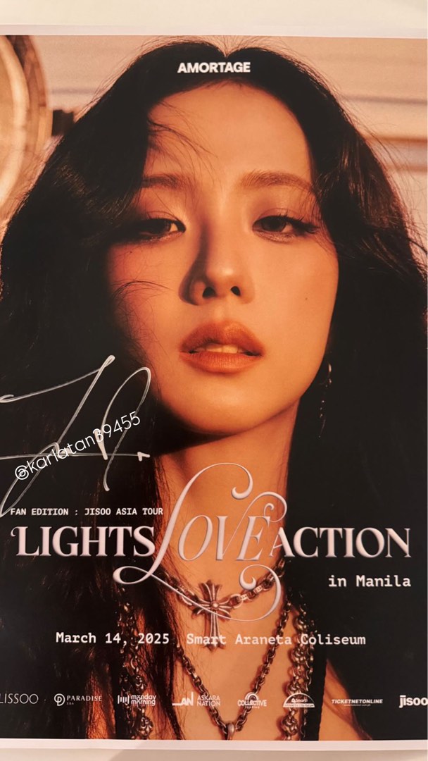 Signed Jisoo Poster (Lights, Love, and Action in Manila), Hobbies ...