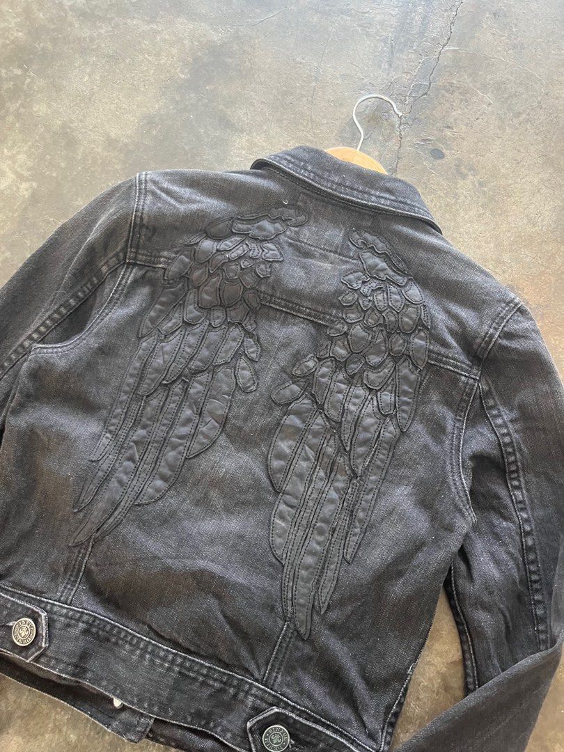 Sinfu Denim Jacket Black, Women's Fashion, Coats, Jackets and Outerwear ...