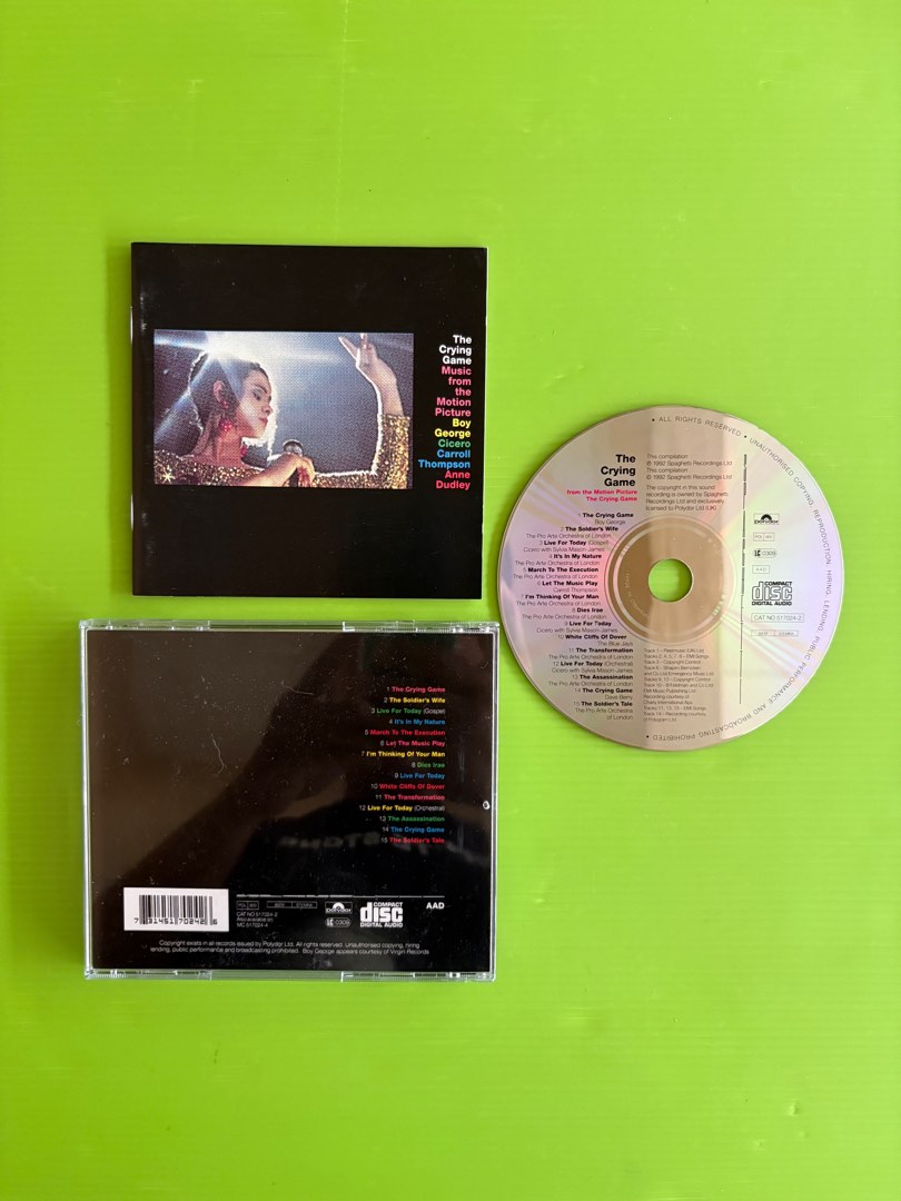 The Crying Game Official Motion Picture Soundtrack CD, Hobbies & Toys ...