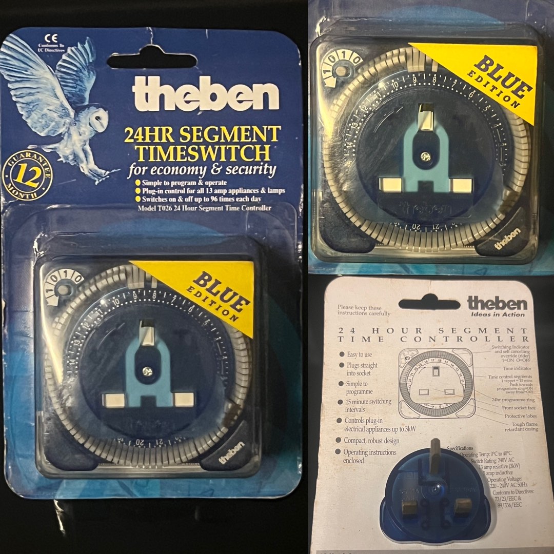 THEBEN 13 AMP TIMER SWITCH 24 Hrs Electric Controller Plug, TV & Home ...