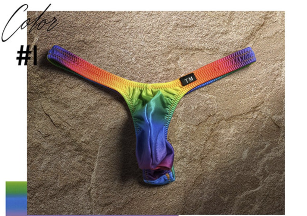 TM rainbow bikini t-back, Men's Fashion, Bottoms, New Underwear on ...