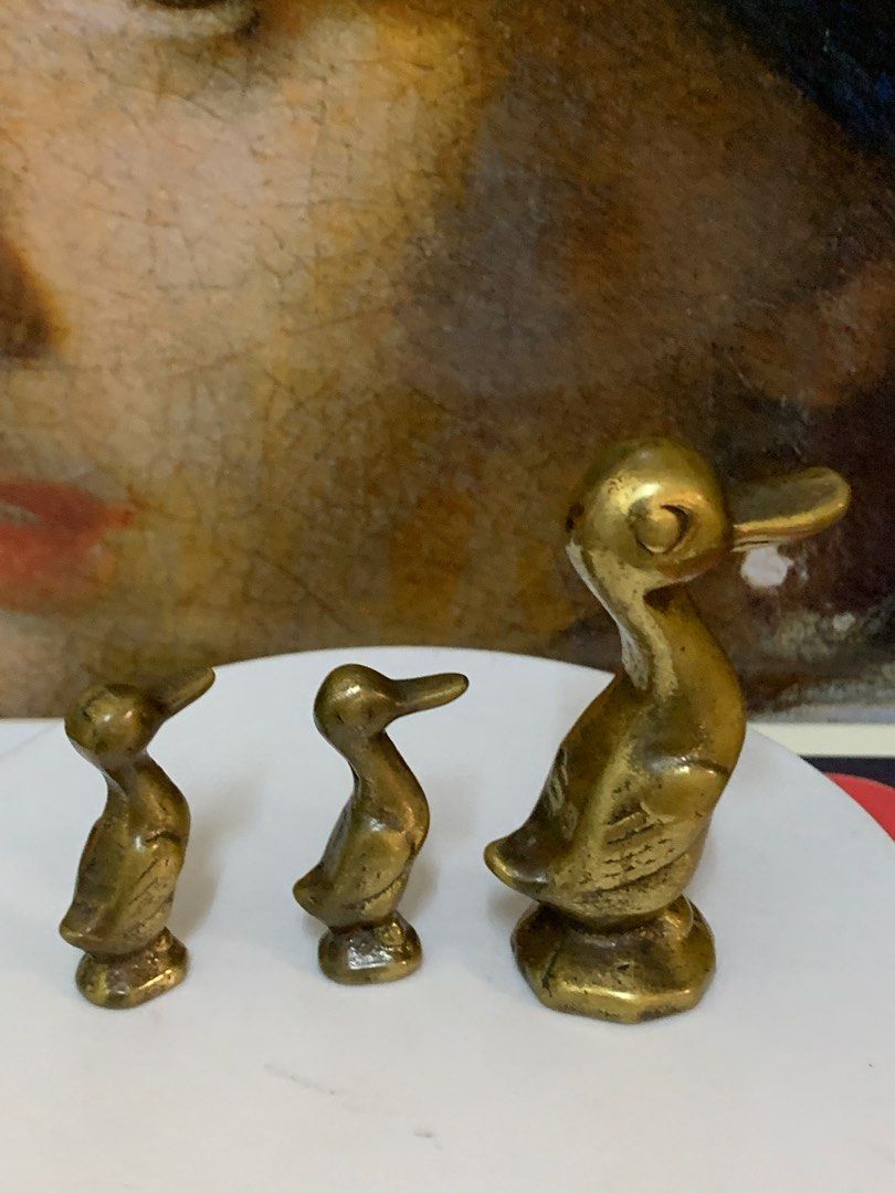 Vintage Family Of Solid Brass Ducks Figurines | Set of 3, Hobbies ...
