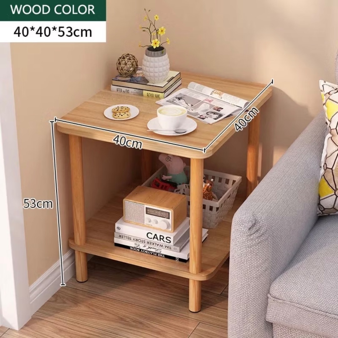 Wooden Square Bedside Table | Multipurpose Wooden Storage Table | Two ...