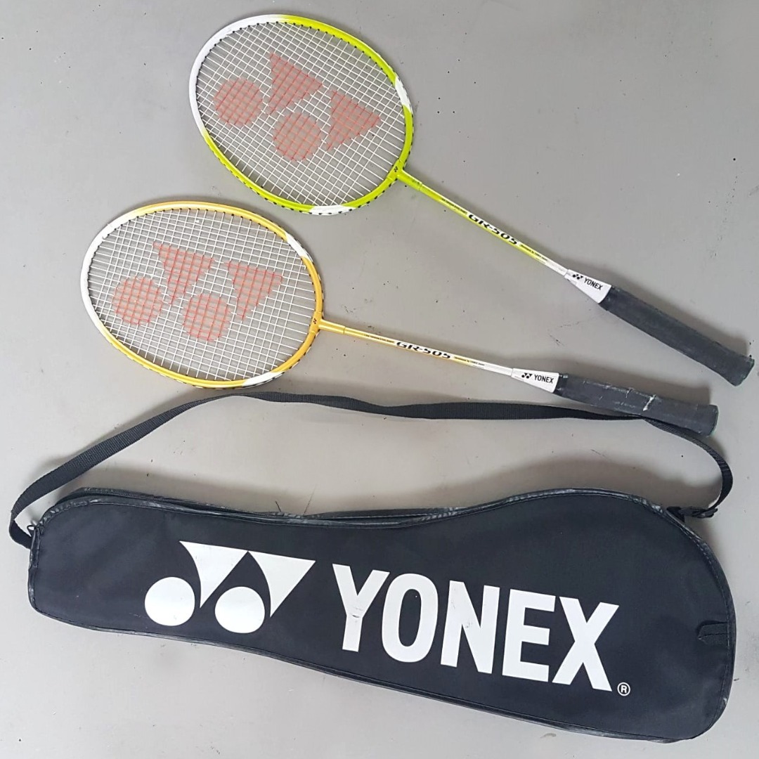 YONEX Badminton Racquet Set, JAPAN, YONEX Model GR-505, Orange & Yellow ...