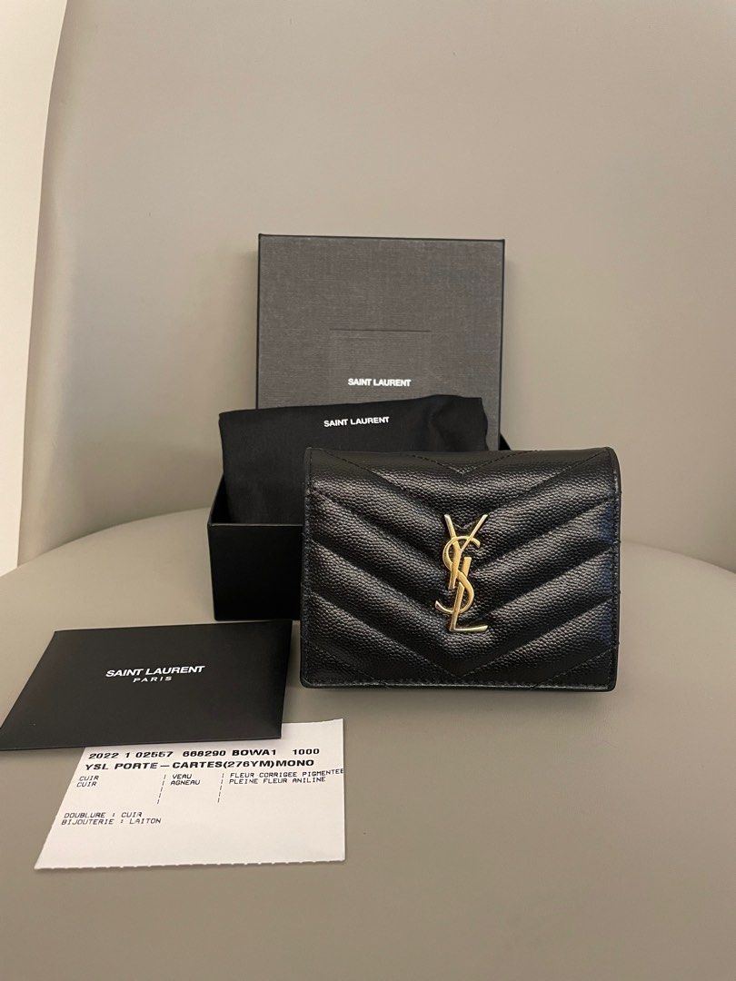 YSL classic bifold cardholder wallet card holder in GHW, Luxury, Bags ...