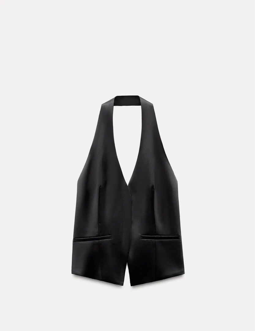 Zara Waistcoat Open Back, Women's Fashion, Tops, Sleeveless on Carousell
