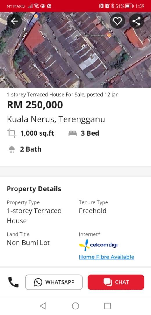 1 storey Terraced House @ Kuala Nerus, Property, For Sale on Carousell