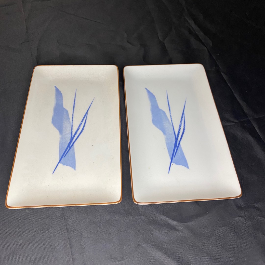 (2) Japanese Winfield porcelain rectangular plate, personally owned ...