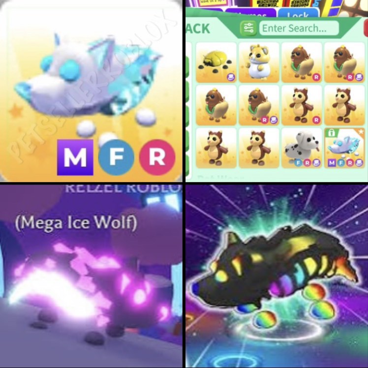 Adopt Me Mega Neon Fly Ride Ice Wolf, Video Gaming, Gaming Accessories ...