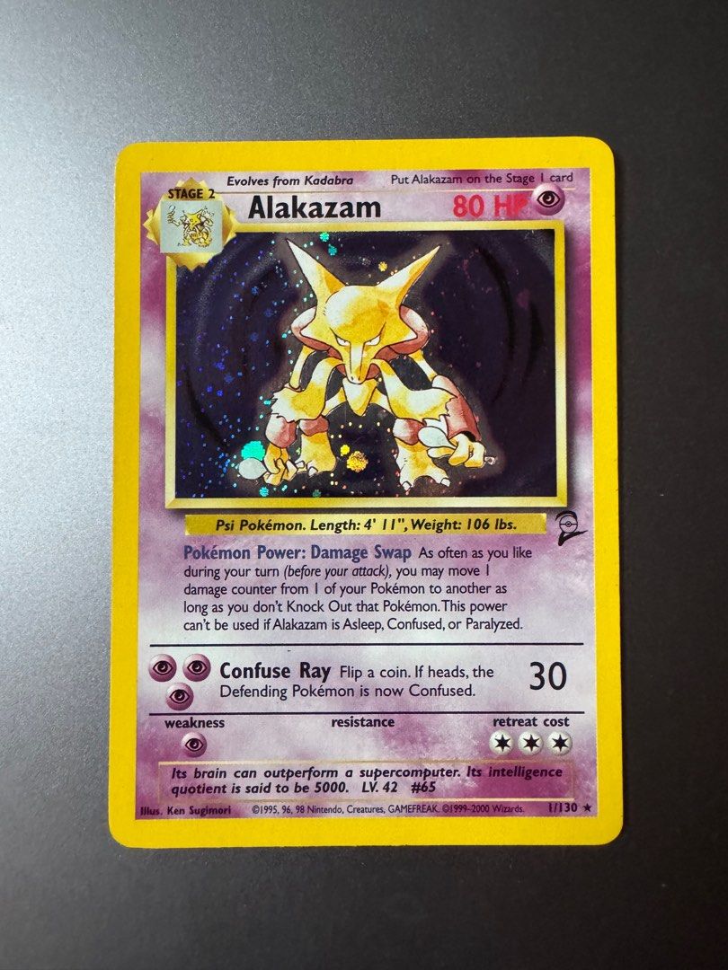 Alakazam base set 2 SWIRL pokemon card HOLO vintage, Hobbies & Toys ...