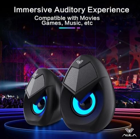 AULA Wind N-69 Gaming RGB 2.0 Desktop Speaker, Audio, Soundbars ...