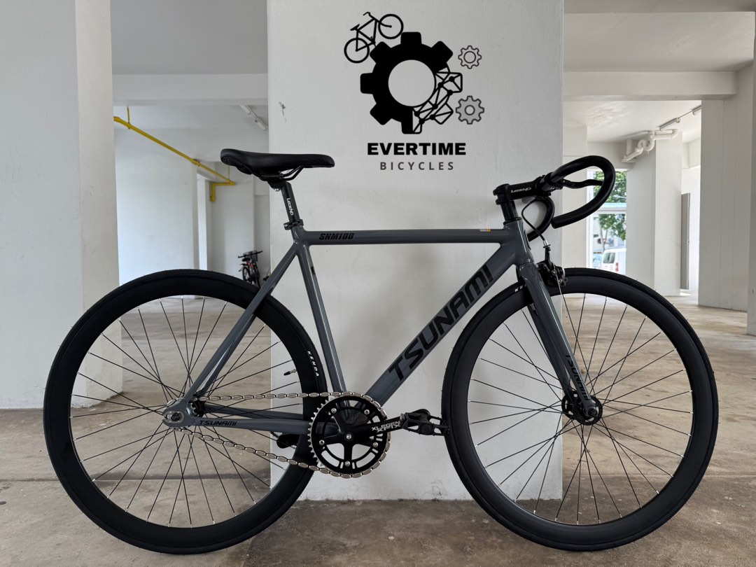 Brand new Tsunami full bike Grey fixie, Sports Equipment, Bicycles ...