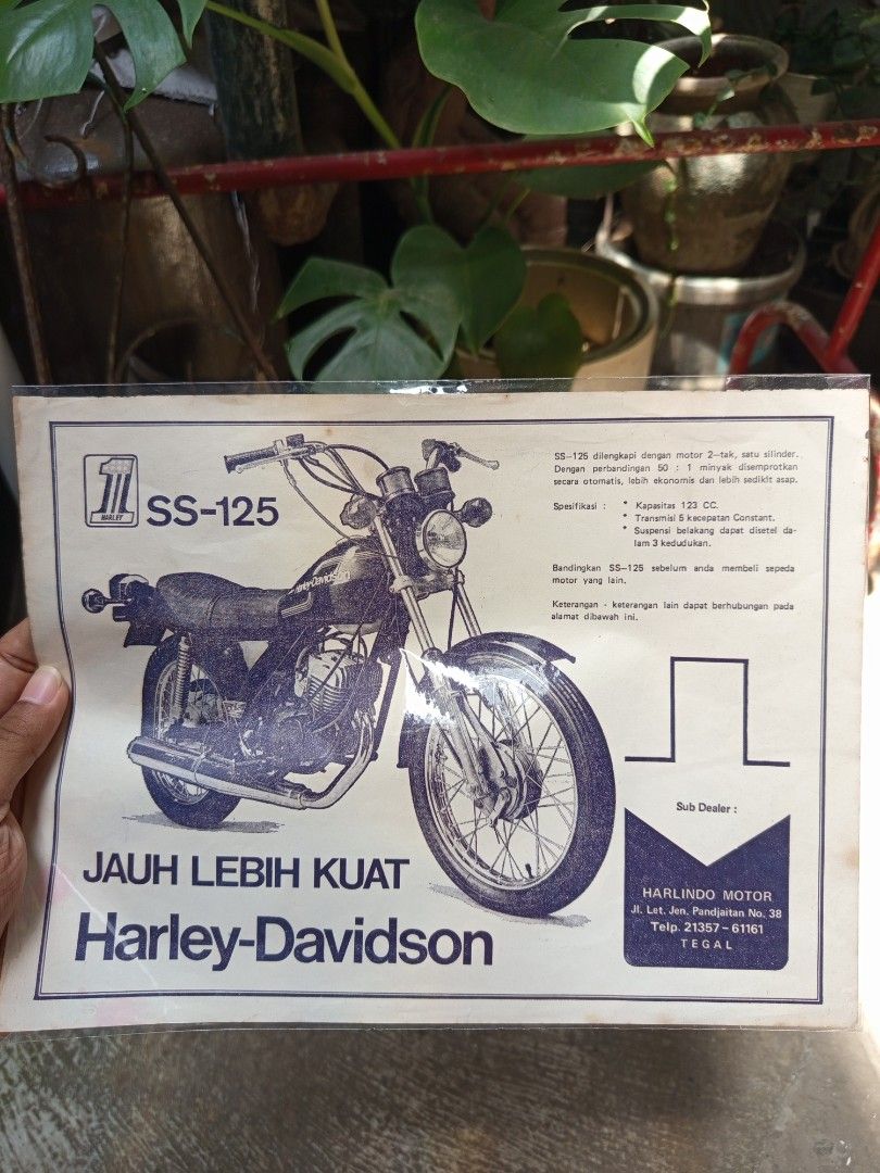 Brosur Jadul Sepeda Motor Harley-Davidson SS-125 thn 70an, Antik ...