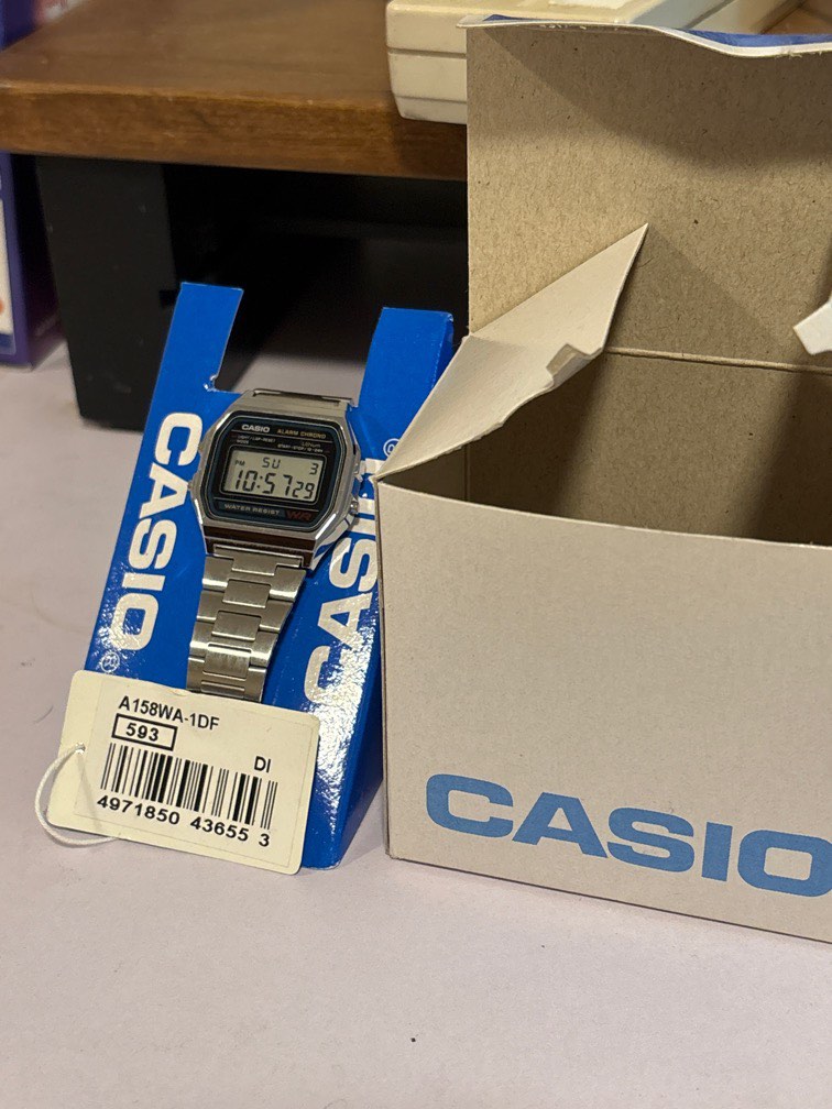 Casio 593 A158WA-1DF, Men's Fashion, Watches & Accessories, Watches on ...