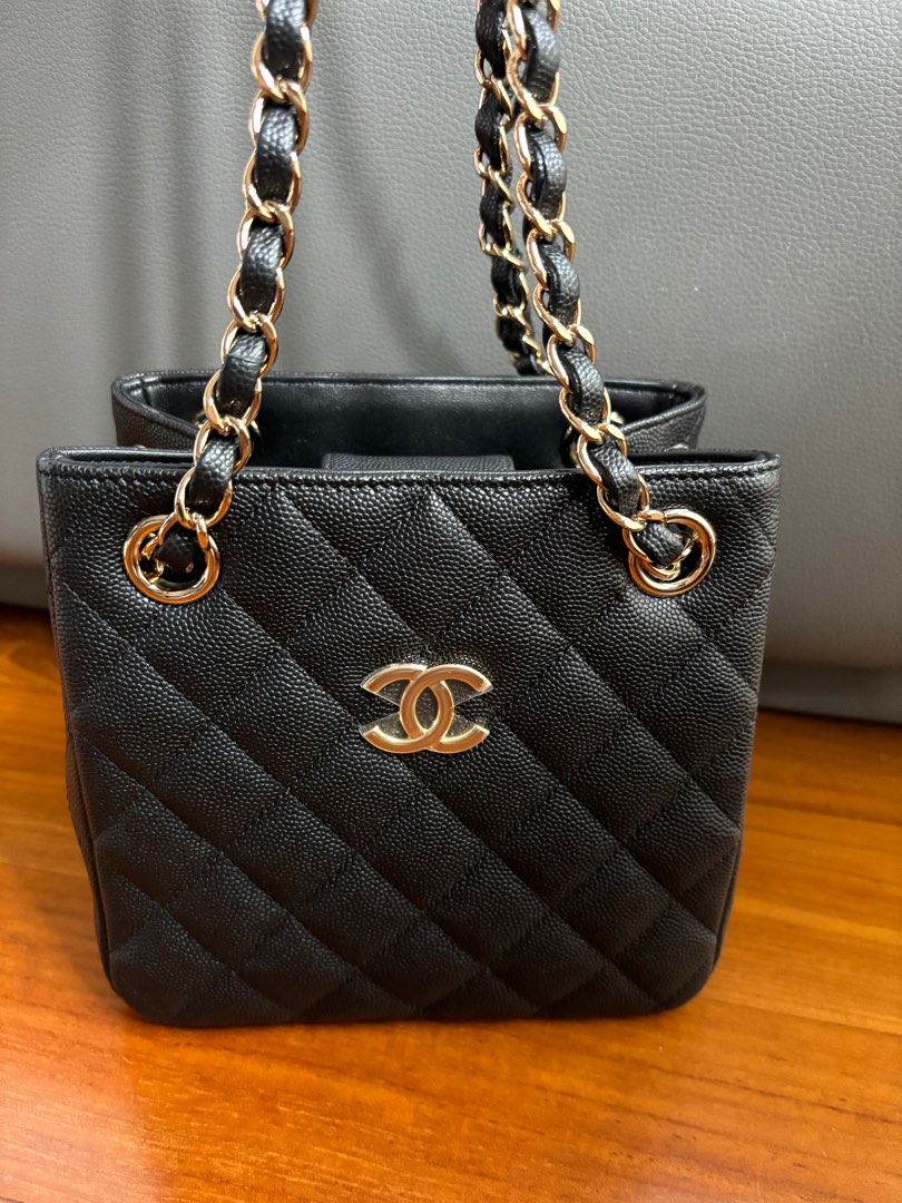 Chanel caviar bucket bag black, Luxury, Bags & Wallets on Carousell