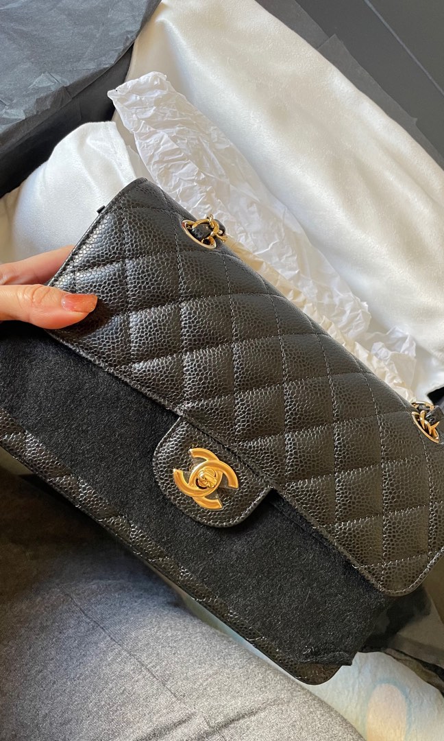 Chanel Small Classic Handbag - Grained Calfskin & Gold-Tone Metal Black ...