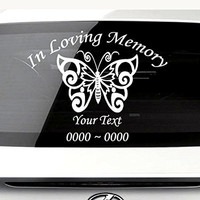 Custom Butterfly in Loving Memory Personalized Car-Wall-Vinyl ...