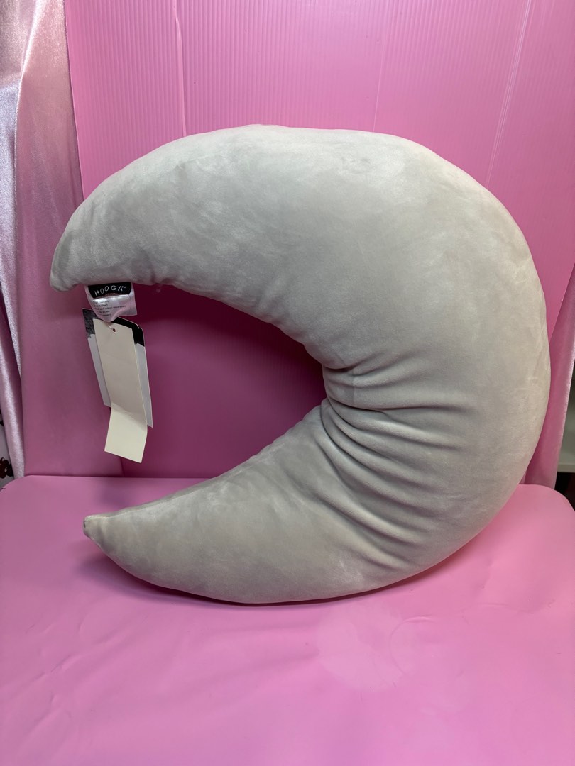 Hooga Cute Moon Shaped Plush Pillow, Furniture & Home Living, Bedding ...