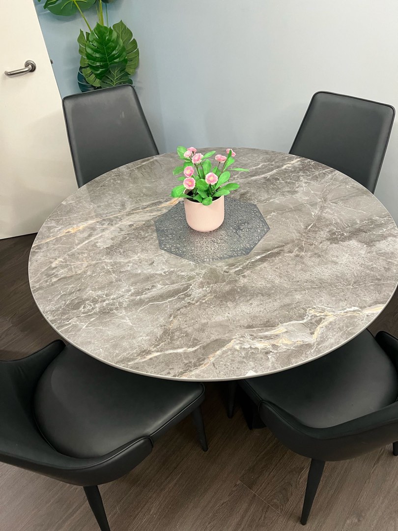 Round Dining Table 4ft , Furniture & Home Living, Kitchenware ...