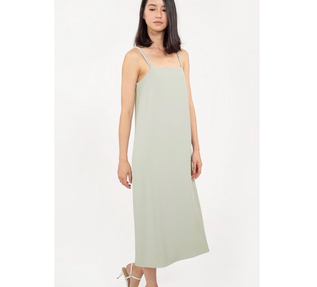 FTO From There On Betsie Cami Slip Midaxi Dress in Light Jade Green ...