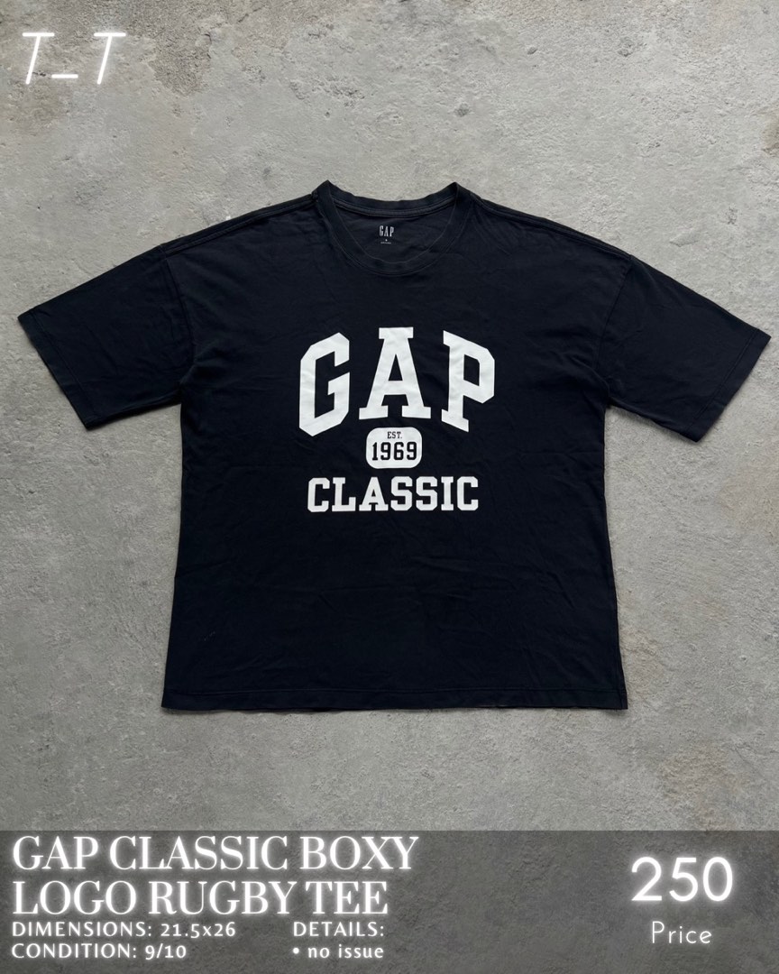Gap Classic Boxy Logo Rugby tee, Men's Fashion, Tops & Sets, Tshirts ...
