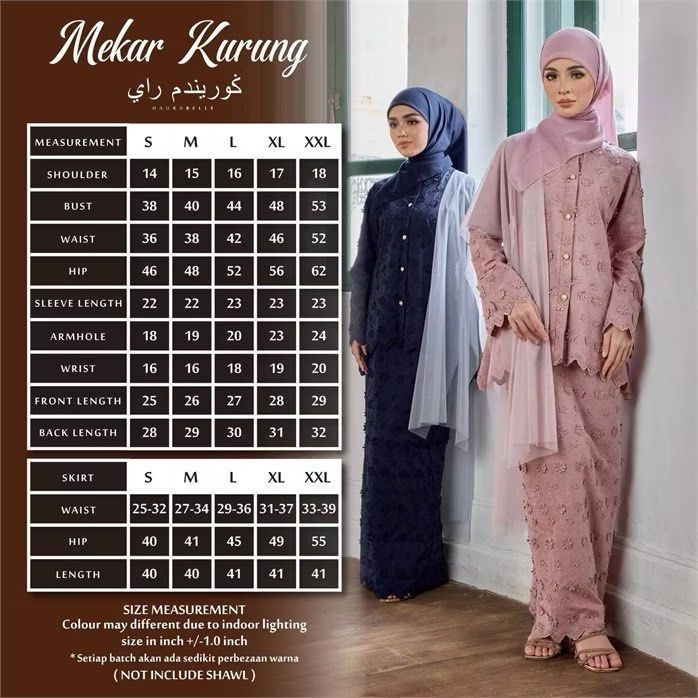 HAURABELLE MEKAR KURUNG RAYA 2025, Women's Fashion, Muslimah Fashion ...