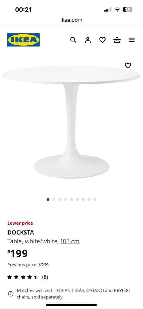 IKEA round table, Furniture & Home Living, Furniture, Tables & Sets on Carousell