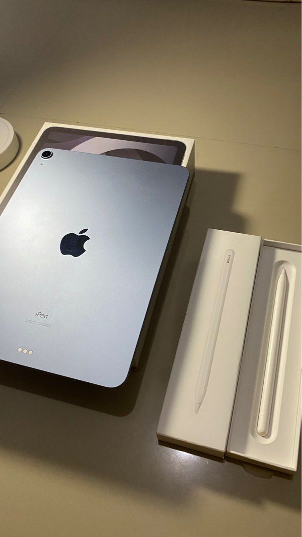 Ipad air 4 64gb + apple pencil gen 2 include procreate original fullset paket siap pakai ...