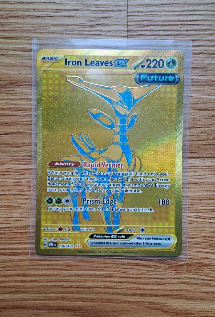 Iron Leaves EX Gold Prismatic Evolutions Pokemon Pokémon Card, Hobbies ...