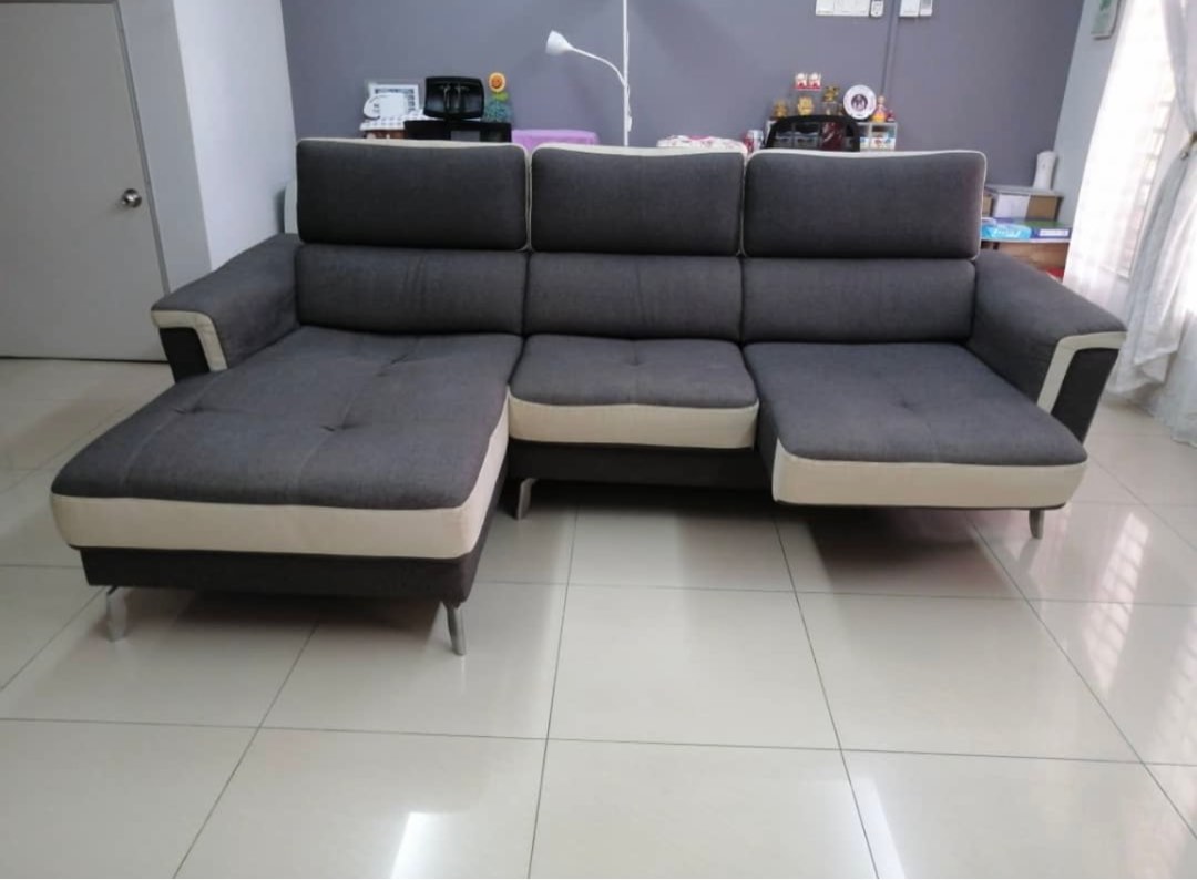 L Shape Sofa (Big Size) Fix 4 person, Furniture & Home Living, Furniture, Sofas on Carousell