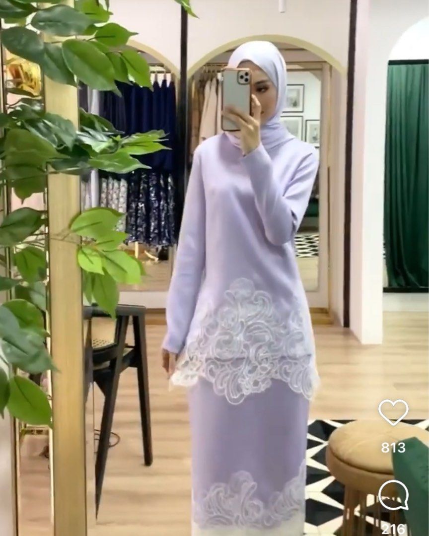 LARNEY tq frontliner in purple, Women's Fashion, Muslimah Fashion, Baju ...
