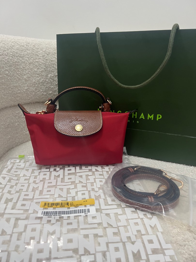 Longchamp Mini Le Pliage Red Crossbody Bag, Luxury, Bags & Wallets on ...