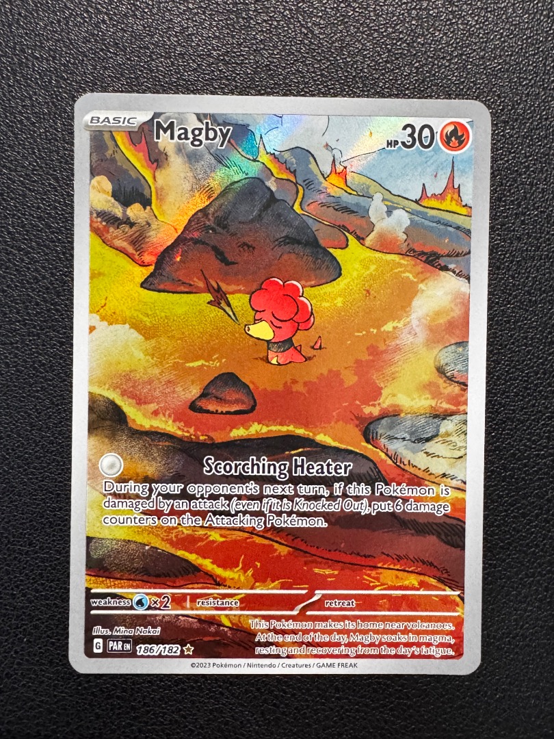 Magby #186 Pokemon TCG Parodox Rift, Hobbies & Toys, Toys & Games on ...